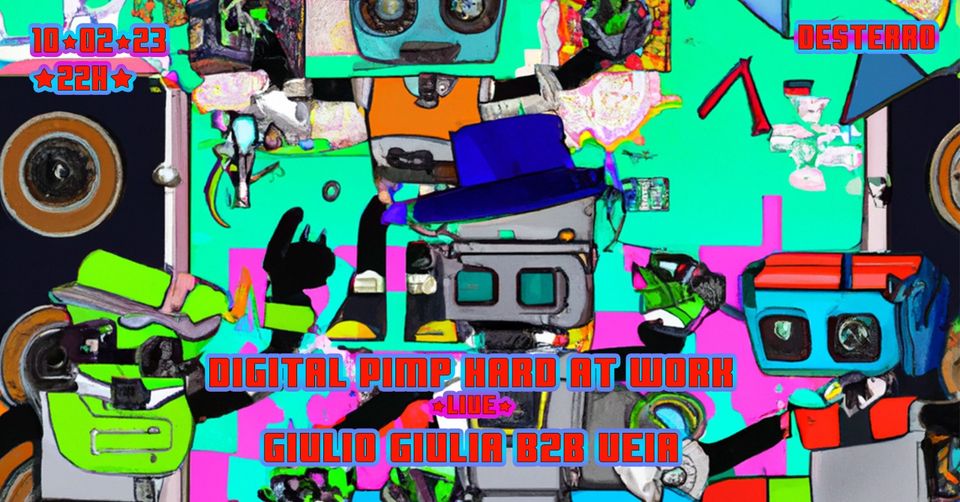 Giulio Giulio convida Digital Pimp Hard at Work + Veia - Eventos em Lisboa