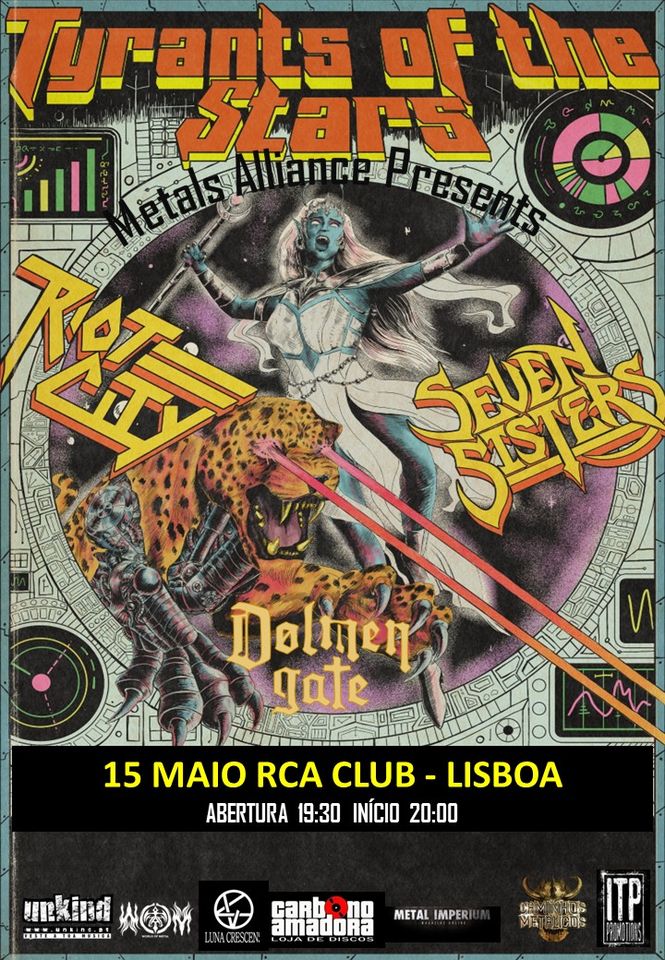 Riot City | Seven Sisters | Dolmen Gate - Eventos em Lisboa