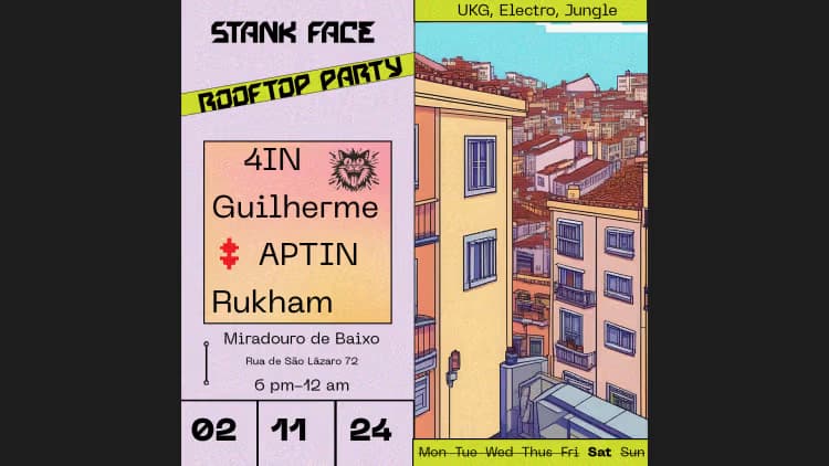 Stank Face Rooftop Party - Eventos em Lisboa