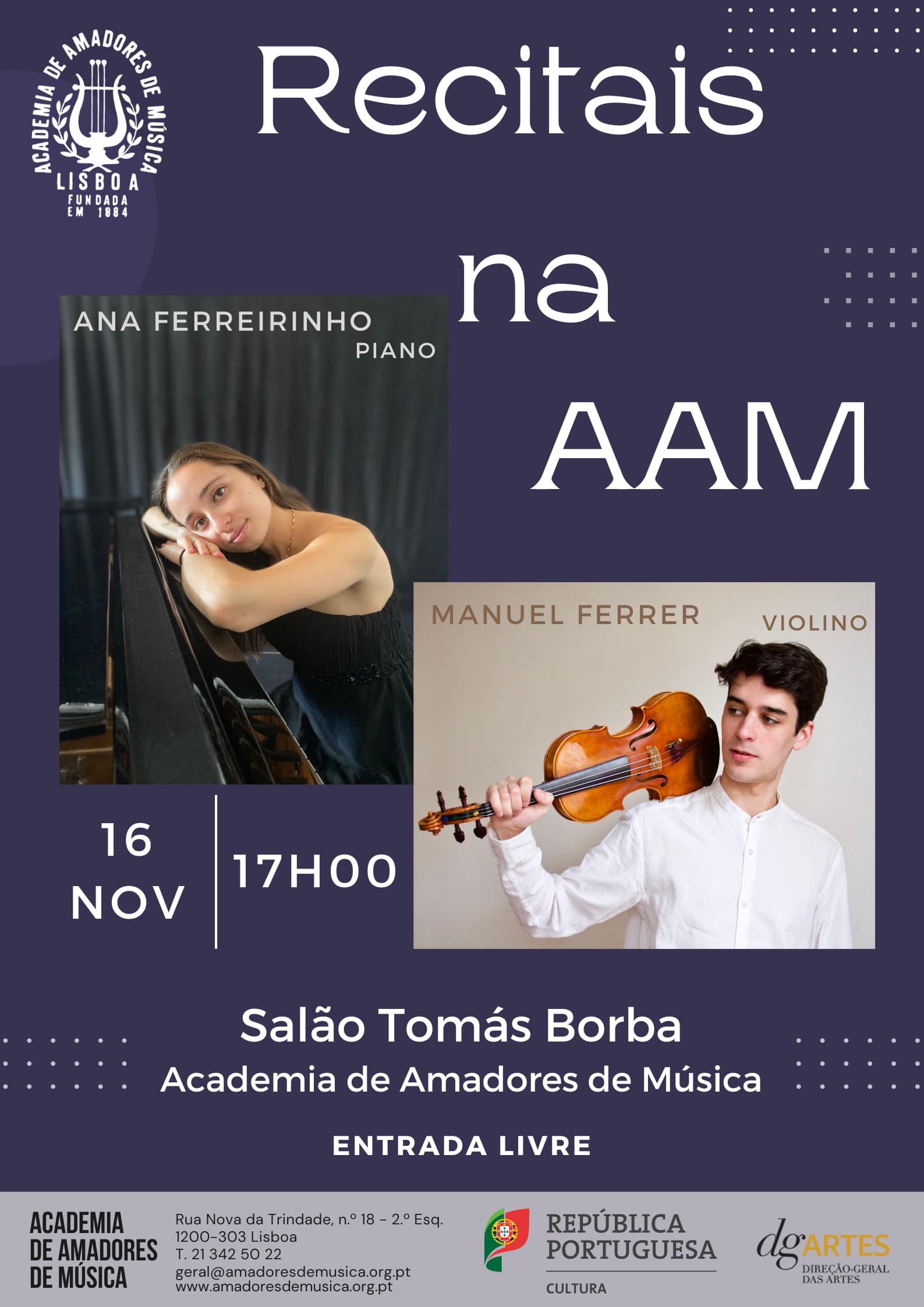 Recital Piano e Violino - Eventos em Lisboa