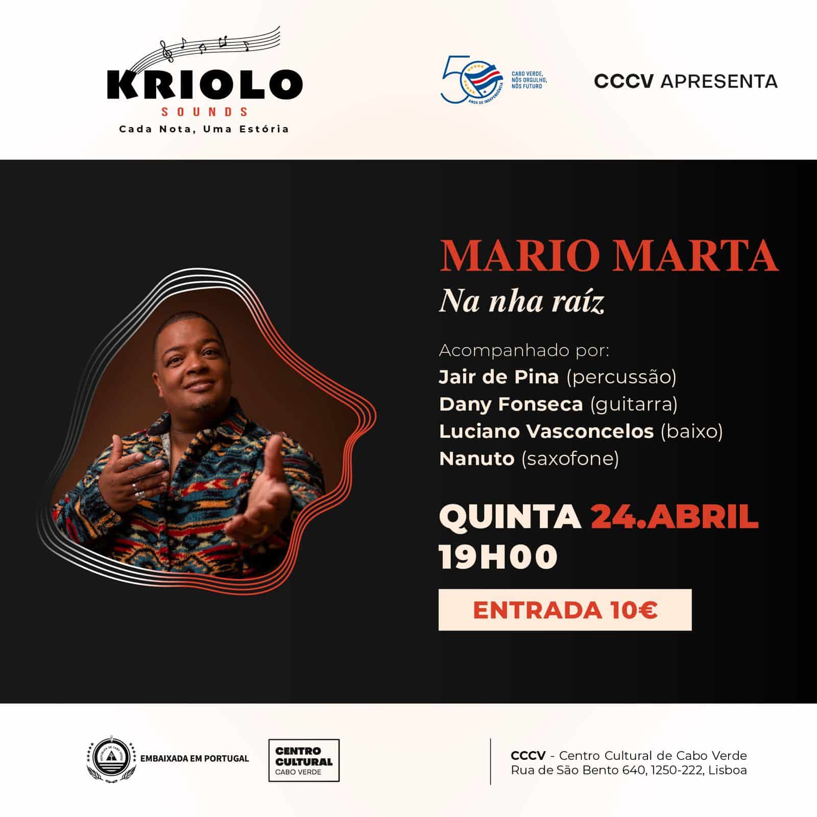 Concerto de MÁRIO MARTA no CCCV - Eventos em Lisboa